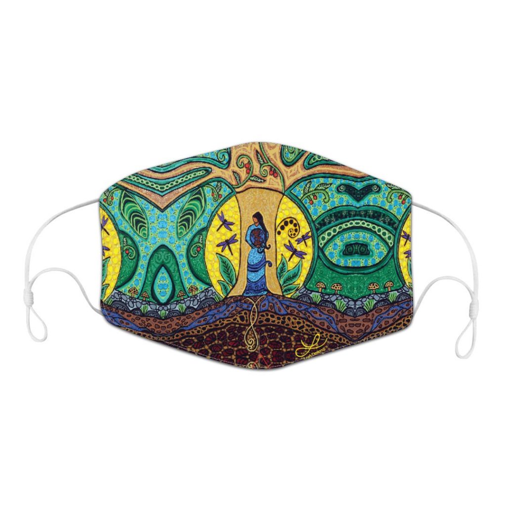 Leah Dorion Art Print Reusable Facemask – Strong Earth Woman | Gabriel ...